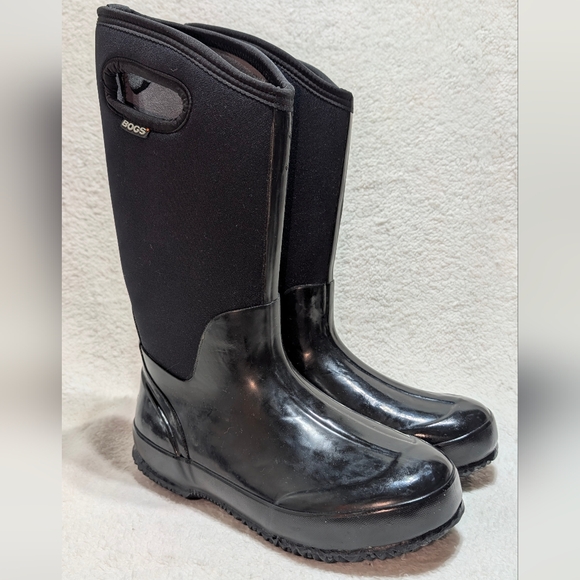 Bogs | Shoes | Bogs Womens Classic High Handle Shiny Black Neoprene ...
